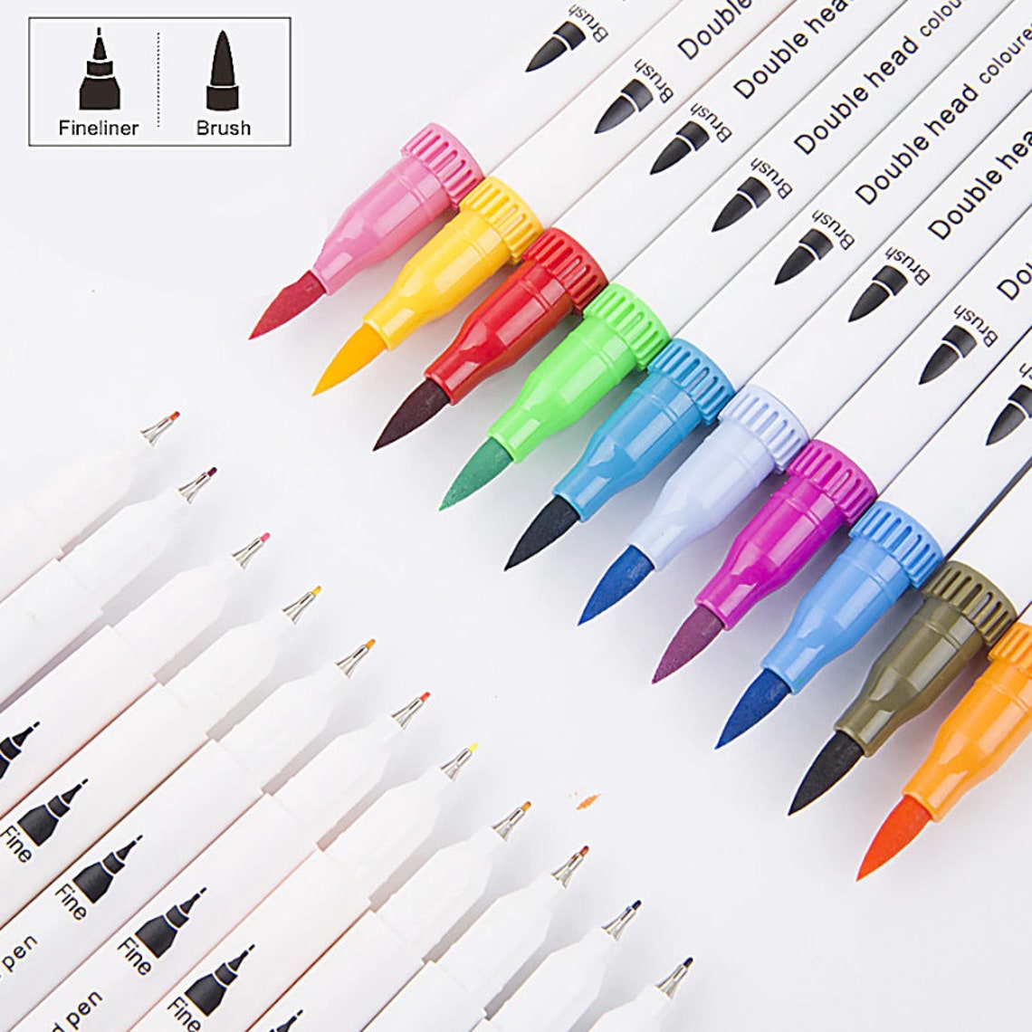 24/36/48/60/80/100 Colors Double Head Colored Pen for Students - Etsy