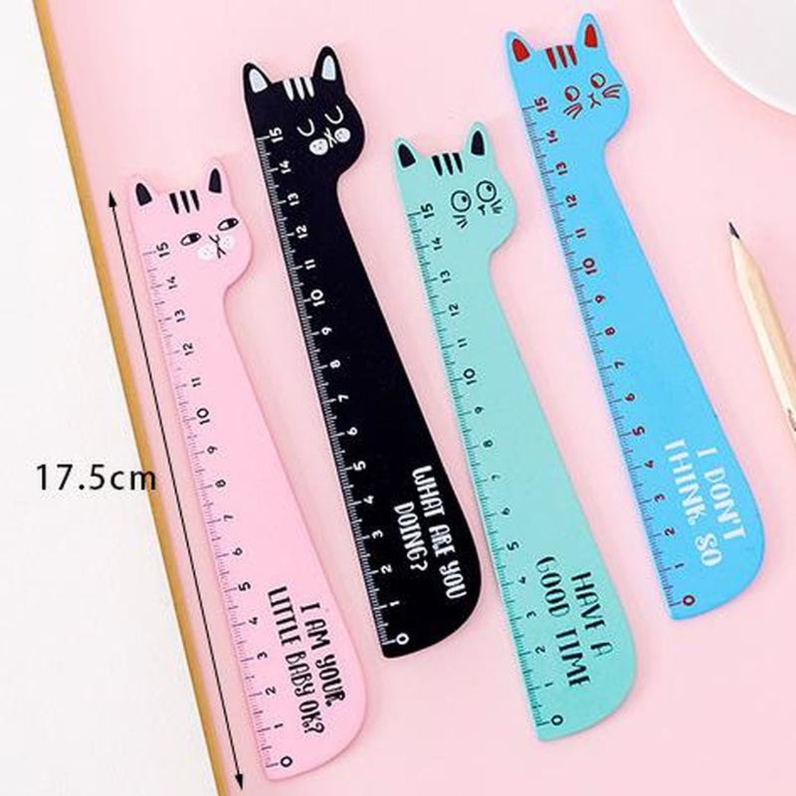 3 Pc Cute 15cm Wooden Cat Ruler Student's Ruler - Etsy