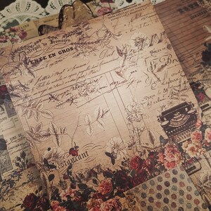 24pc Set Vintage Patterned Paper Scrapbooking DIY Paper Craft - Etsy