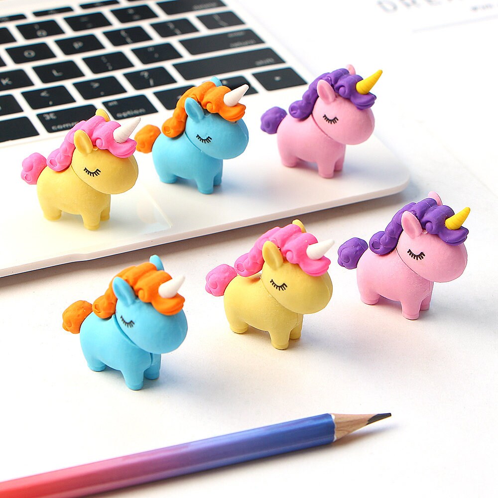 Pack of 3 Creative Unicorn Erasers Set Student's Rubber | Etsy