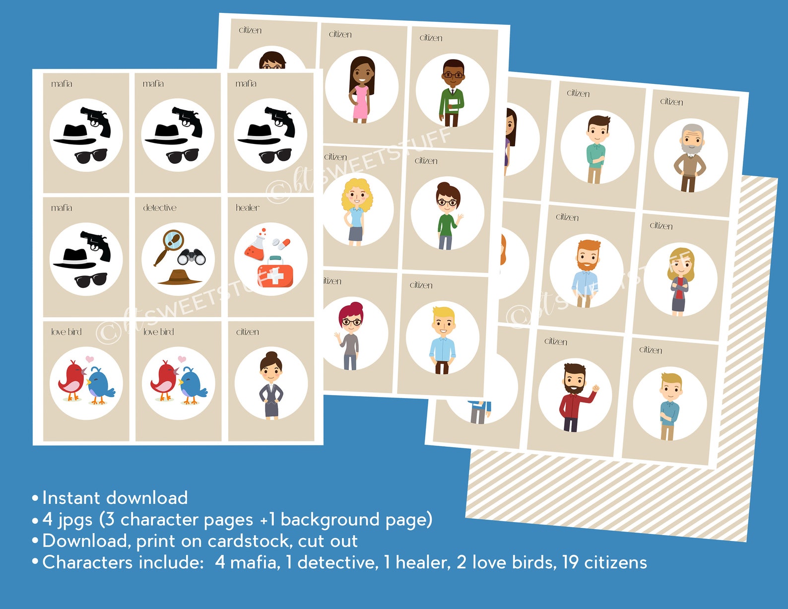 27 Mafia Character Cards printable - Etsy Israel