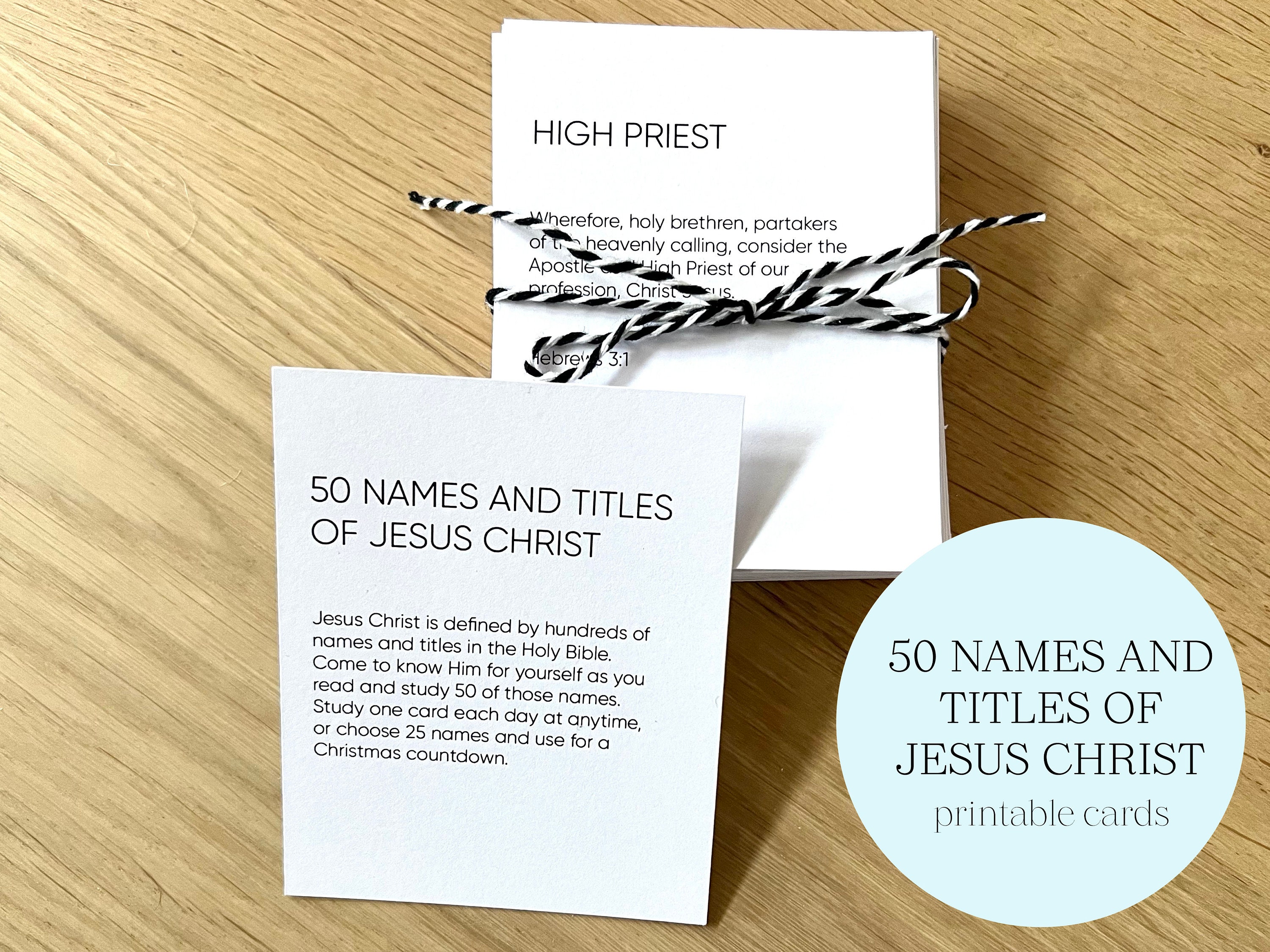 PRINTABLE Fifty Names of Christ, Minimal Design, Book of Mormon, KJV ...