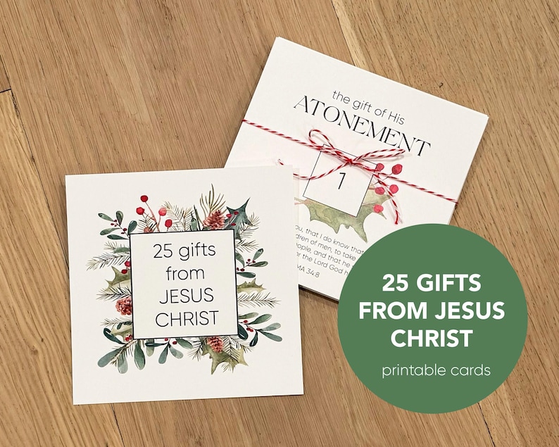LDS Christmas Advent: 25 Gifts of Jesus Christ Cards (printable) - Etsy