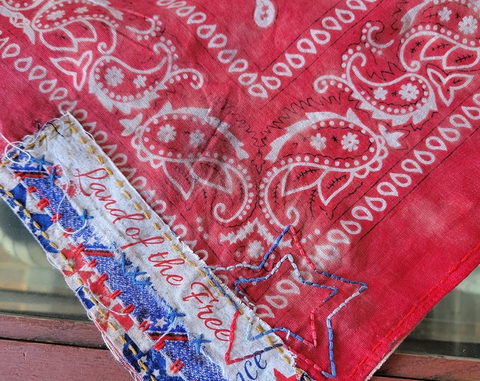 Red, White and Blue Americana Bandana - Etsy