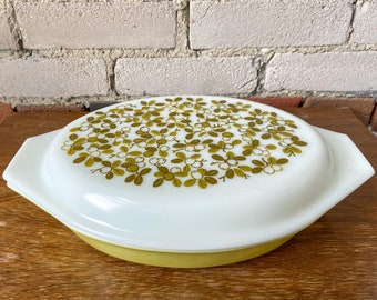 Pyrex VERDE Green DIVIDED Oval Dish With LID 1.5 Quart - Etsy