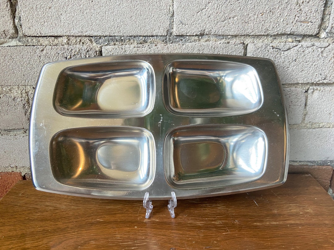 Mid Century Danish Modern Stainless Steel Divided Tray Four Sections - Etsy