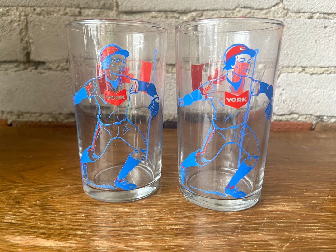 Set of 2, Vintage Baseball, Collectible Drinking Glasses, Glassware ...