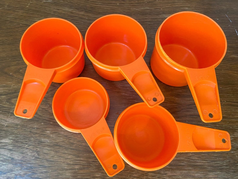 Vintage Measuring Cups, Vintage Tupperware, Orange Tupperware, Nesting ...