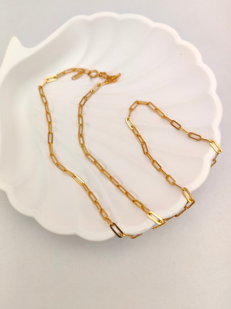 Gold Paperclip Chain Necklace, Stacking Necklace, Gold Minimalist ...