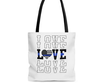 Customizable Thin Blue Line American Flag Tote Bag - Etsy