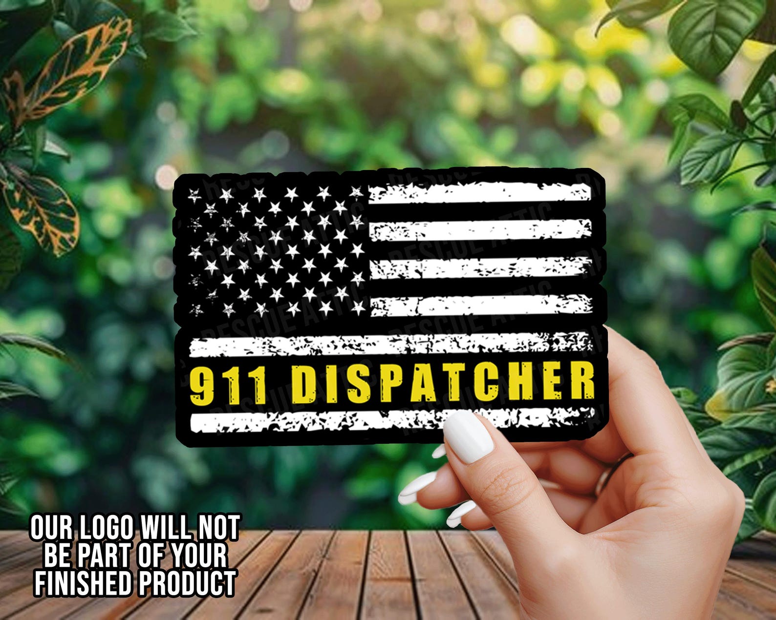 911 Dispatcher Distressed Flag - Thin Yellow Line - Vinyl Decal ...