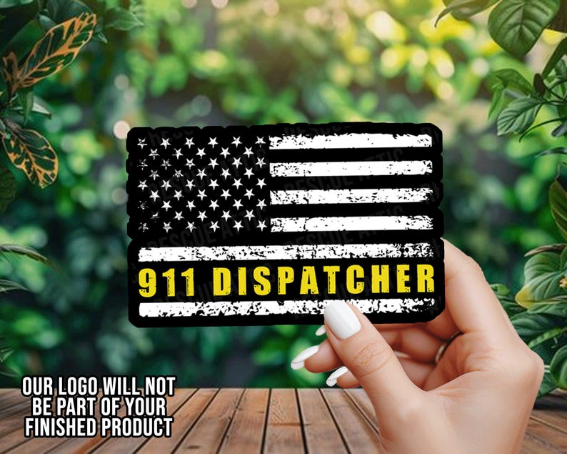 911 Dispatcher Distressed Flag - Thin Yellow Line - Vinyl Decal ...