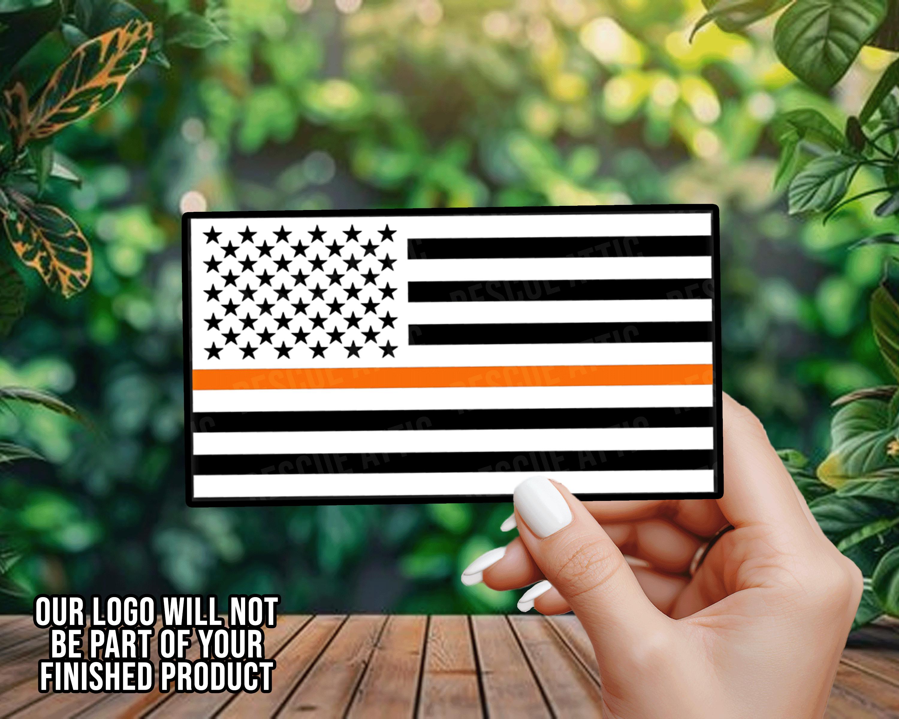USA Orange Line Flag Decal - Vinyl Decal - Window Decal - Car Decal ...