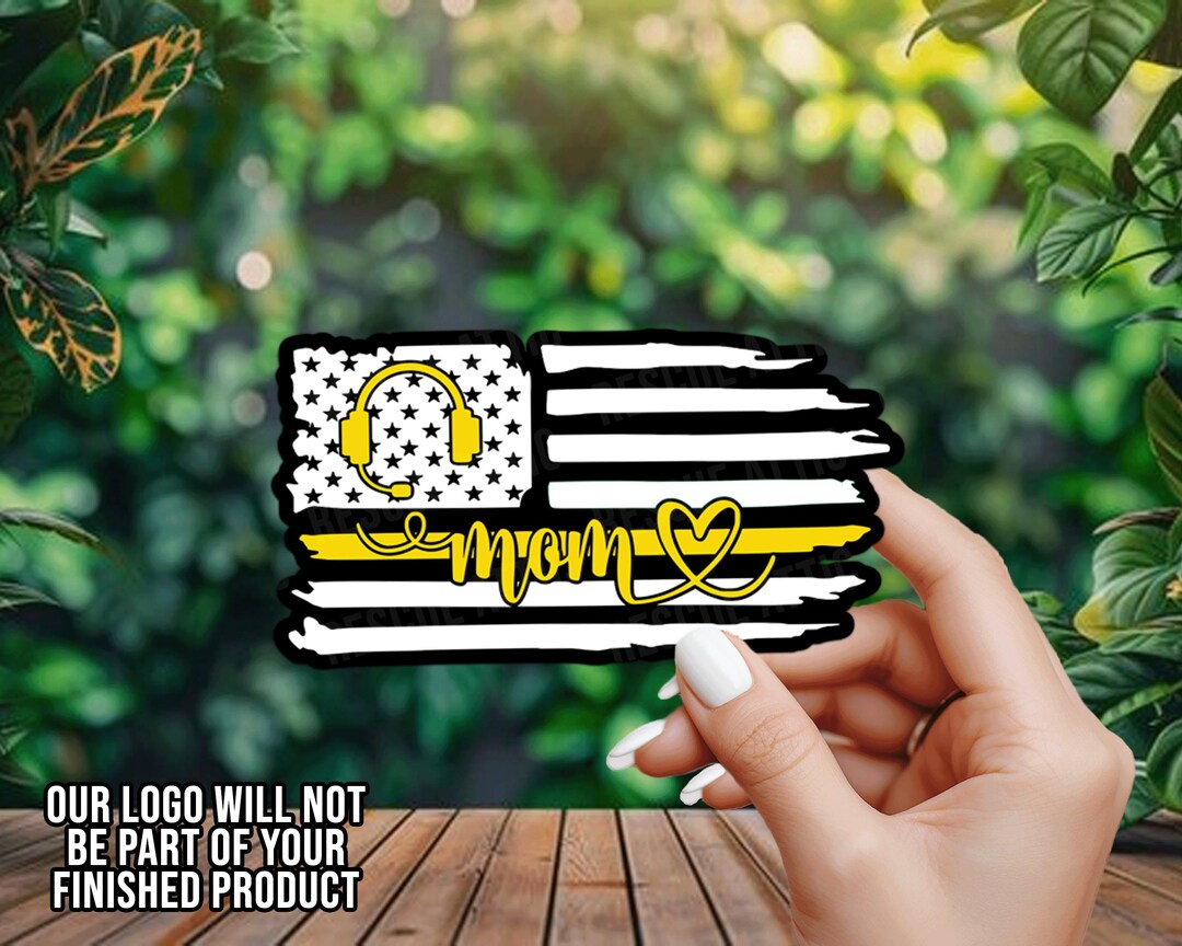 Dispatcher Mom Thin Line Flag - 911 Dispatcher - Thin Yellow Line ...