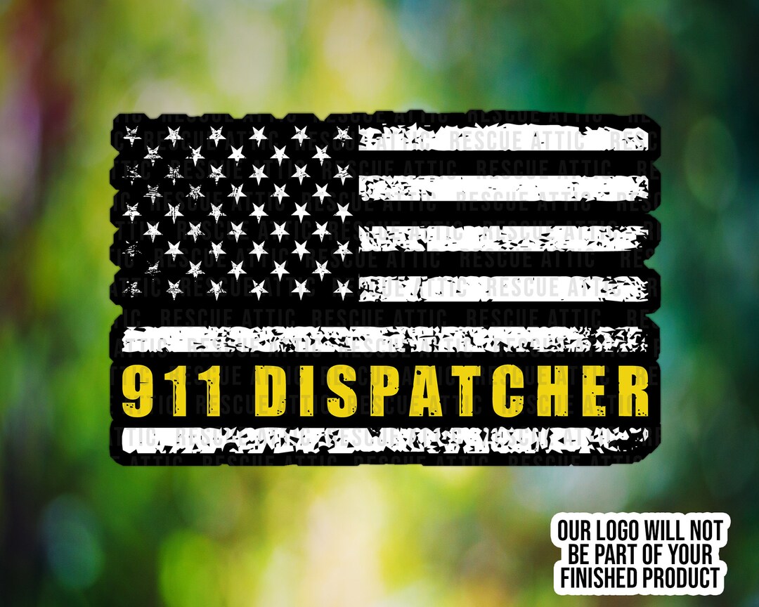 911 Dispatcher Distressed Flag - Thin Yellow Line - Vinyl Decal ...
