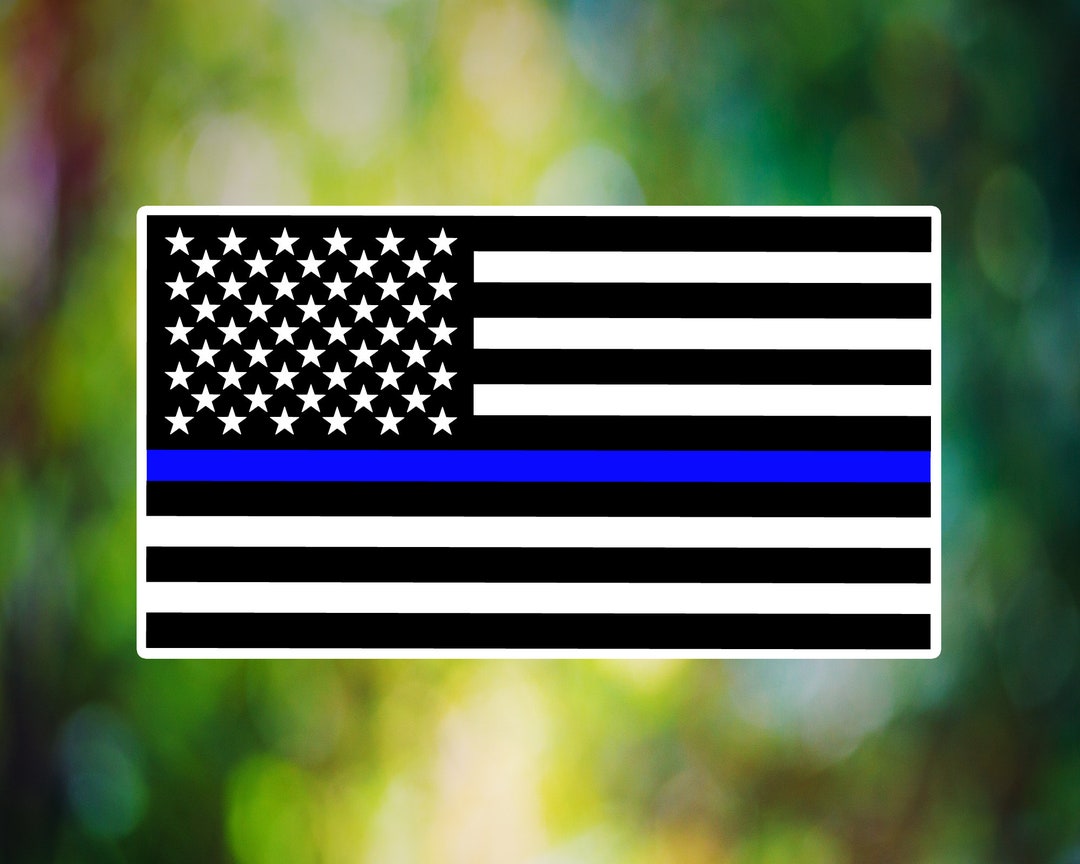 USA Blue Line Flag Decal - Vinyl Decal - Window Decal - Car Decal ...