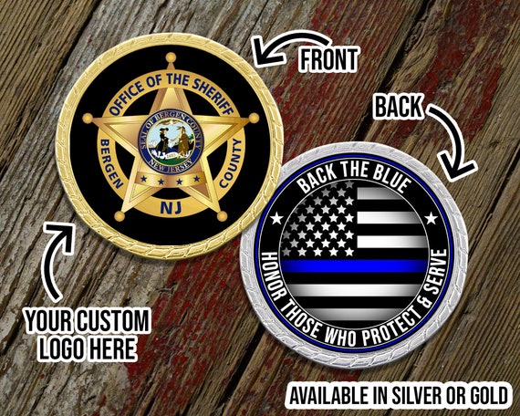 Custom Designed Blue Line Challenge Coin Pocket Coin | Etsy
