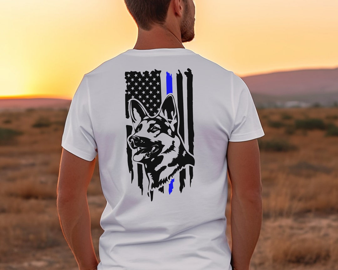 K9 Blue Line Flag Shirt - Thin Blue Line - Police K9 - Station Morale ...