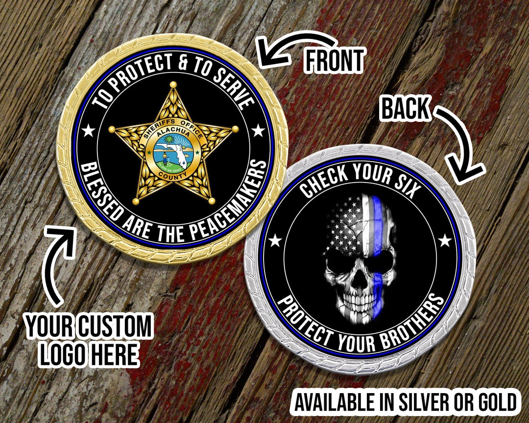 Custom Designed Blue Line Challenge Coin - Pocket Coin - Emergency ...