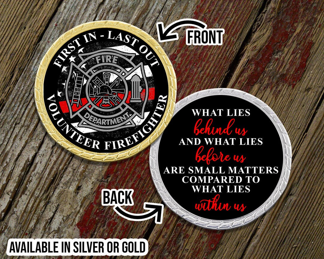 Volunteer Firefighter Custom Designed Challenge Coin - Pocket Coin ...