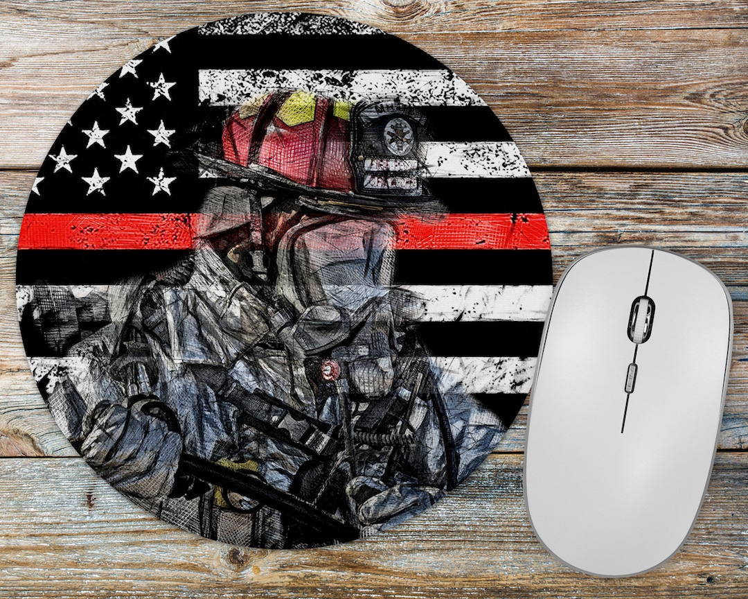 Thin Red Line Firefighter Mousepad Neoprene Mousepad Emergency Services ...