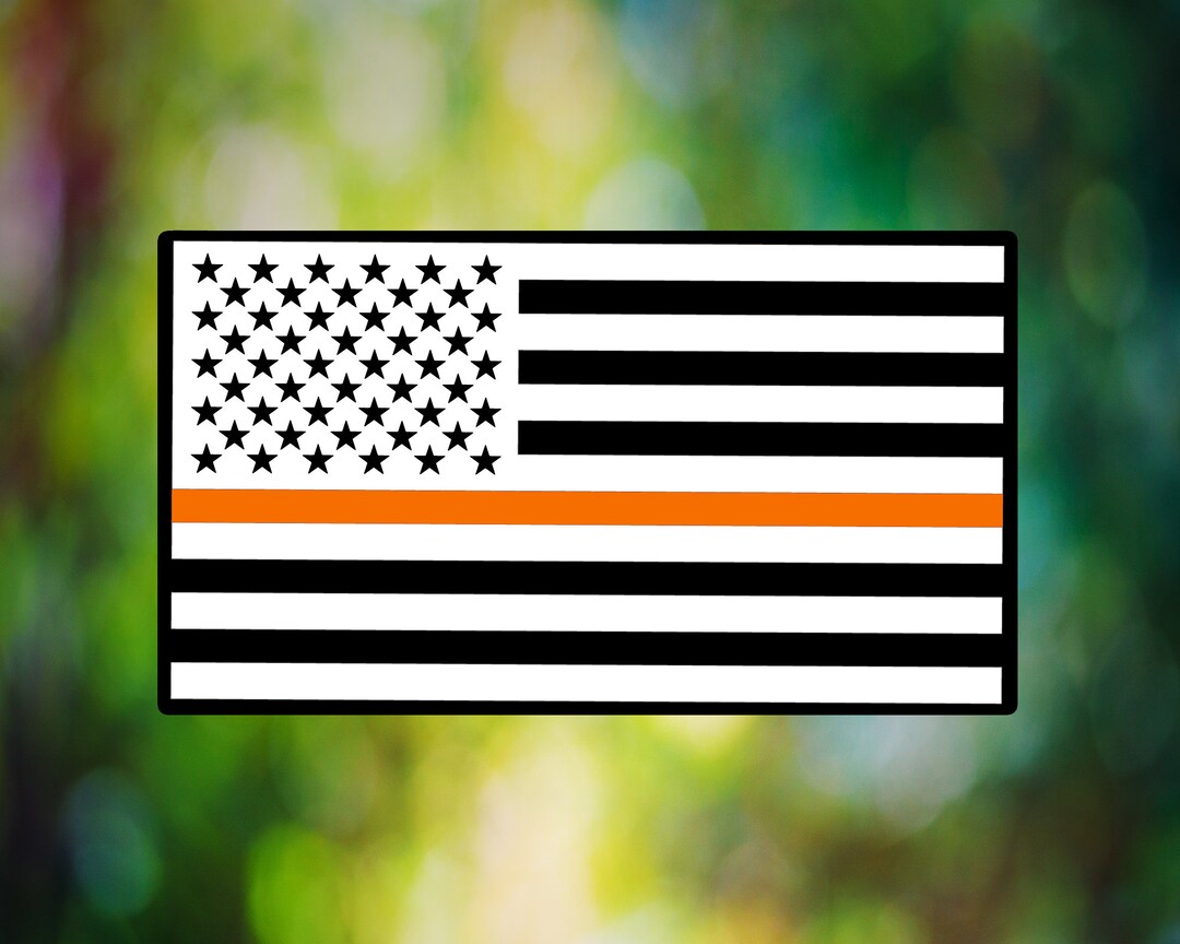 USA Orange Line Flag Decal - Vinyl Decal - Window Decal - Car Decal ...