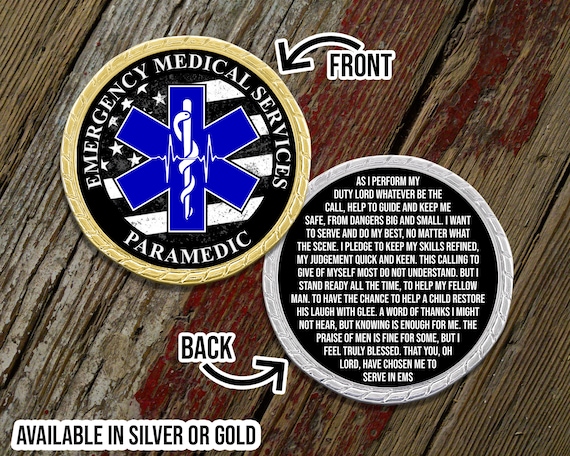 Paramedic Prayer Challenge Coin Emergency Services First - Etsy