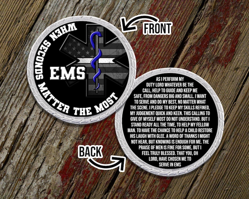 EMS Star of Life Prayer Challenge Coin - Emergency Services - First ...