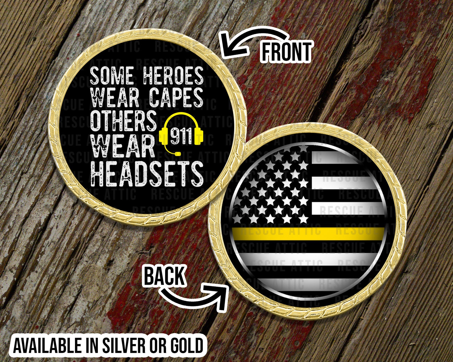 911 Dispatcher Hero Challenge Coin - Emergency Services - First ...