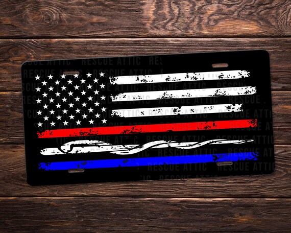 First Responders Flag Vanity Tag Firefighter EMS Police | Etsy