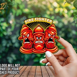 Angry Fire Hydrant Trio - Fire Department - Firefighter - Vinyl Decal ...