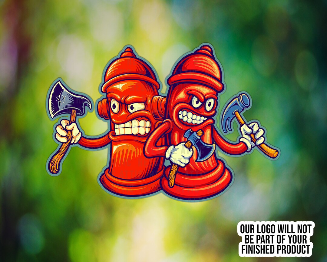Fire Hydrant Duo - Fire Department - Firefighter - Vinyl Decal - Window ...