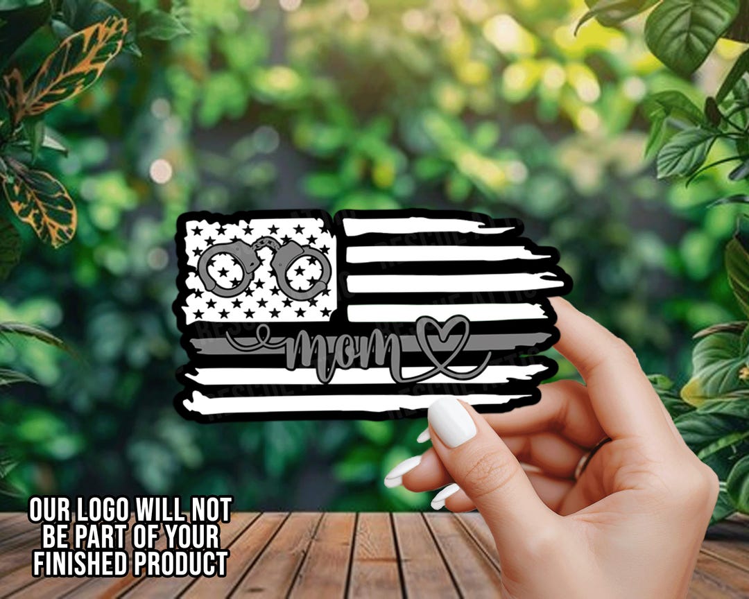 Corrections Officer Mom Thin Line Flag - Corrections Mom - LEO - Vinyl ...