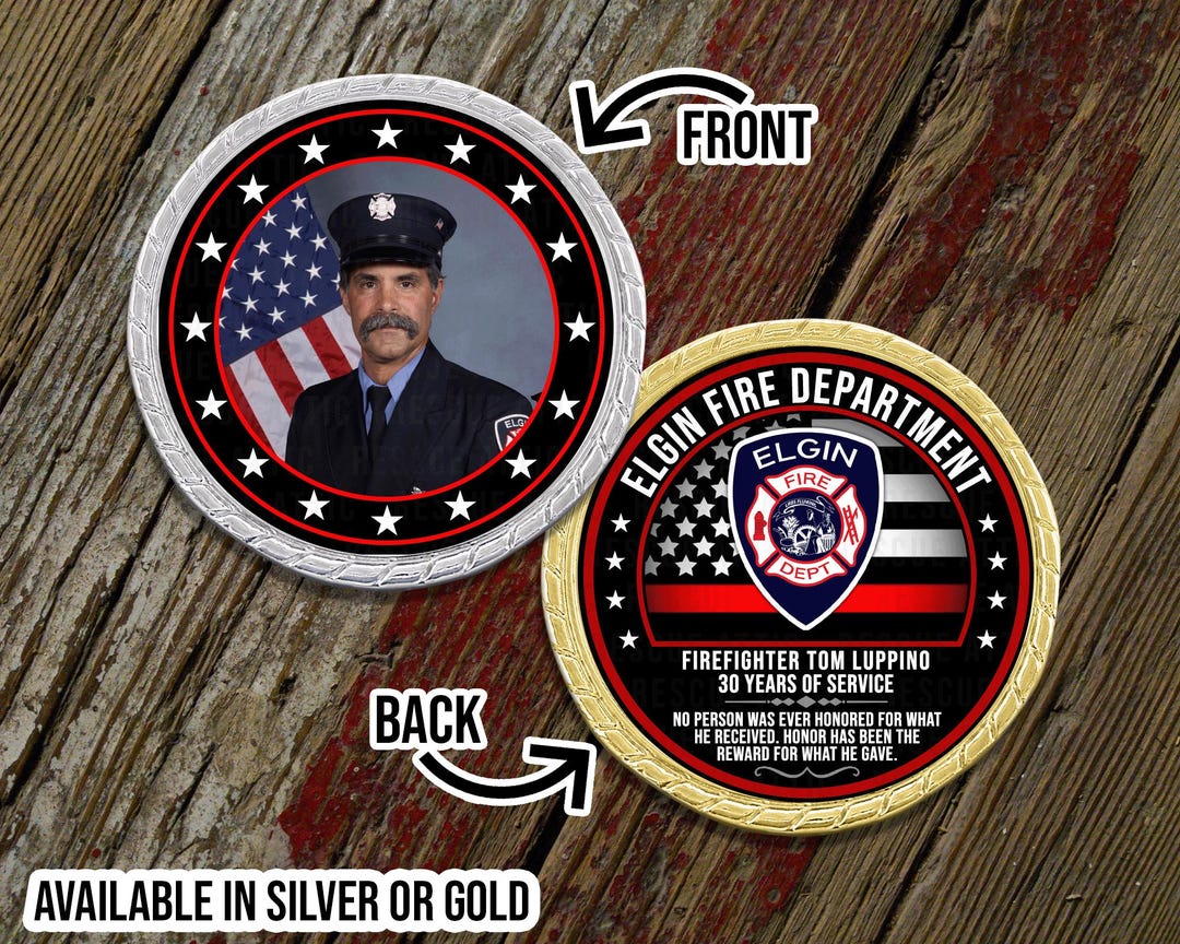 Thin Red Line Retirement Challenge Coin - Pocket Coin - Emergency ...