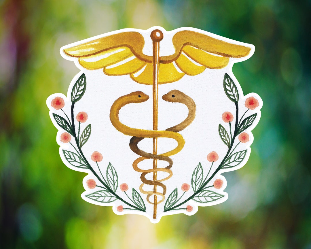 Floral Caduceus - Nurse Decal - RN - MD - EMS - Vinyl Sticker - Window Decal - Car Decal ...