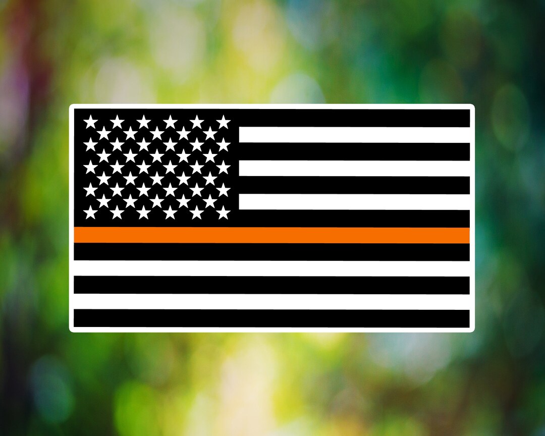 USA Orange Line Flag Decal - Vinyl Decal - Window Decal - Car Decal ...