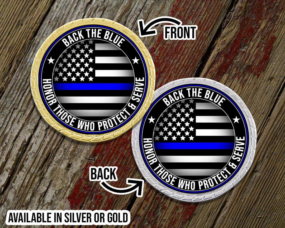 Custom Designed Blue Line Challenge Coin - Pocket Coin - Emergency ...