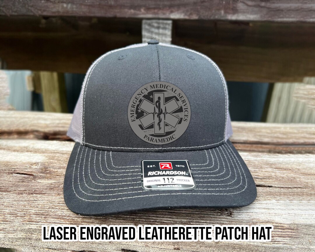 Paramedic Laser Engraved Leatherette Patch Hat - Custom Logo Patch ...