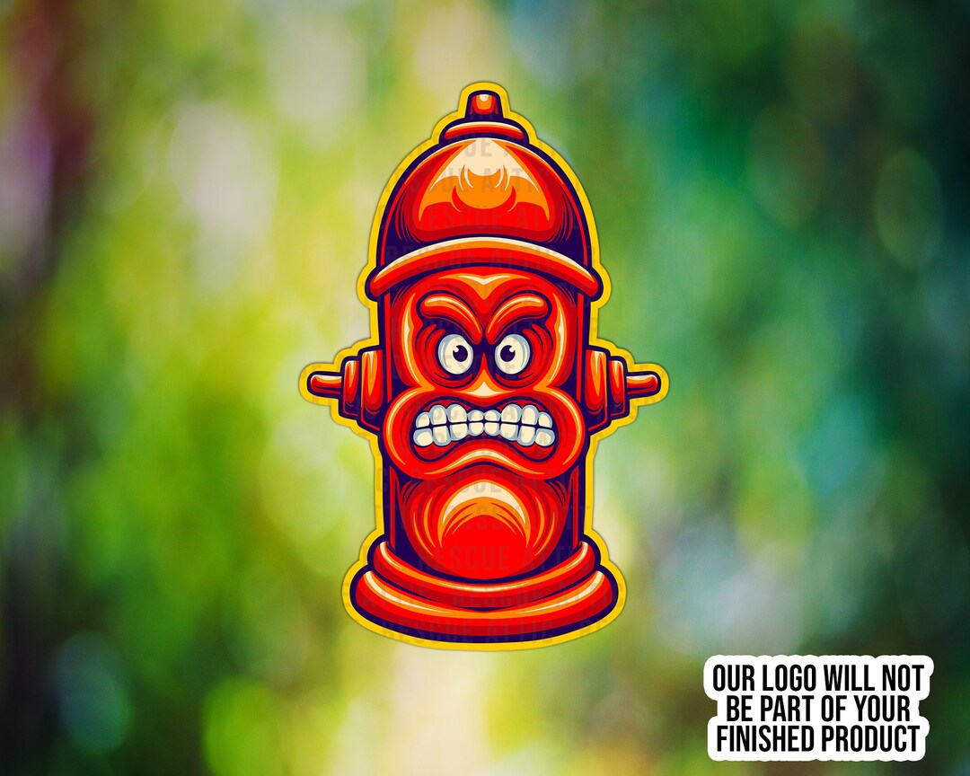 Angry Fire Hydrant - Fire Department - Firefighter - Vinyl Decal ...