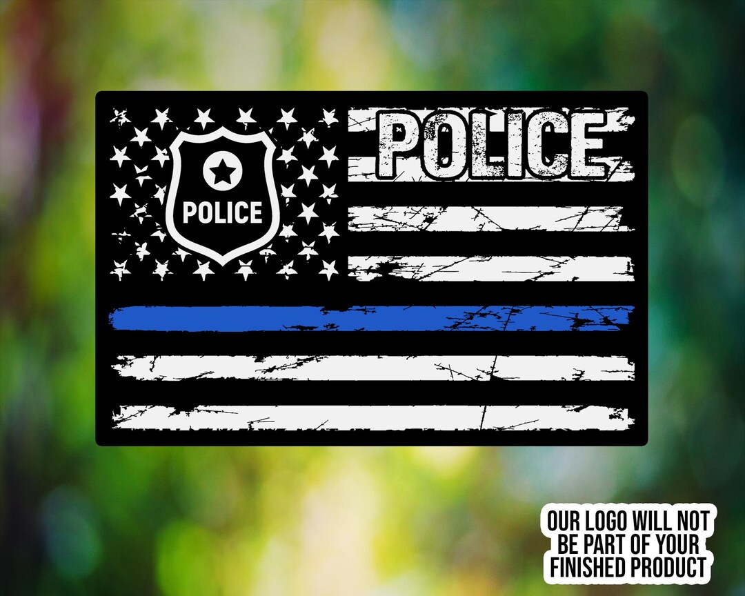 Blue Line Police Flag Decal Vinyl Decal Window Decal Car Decal Window ...