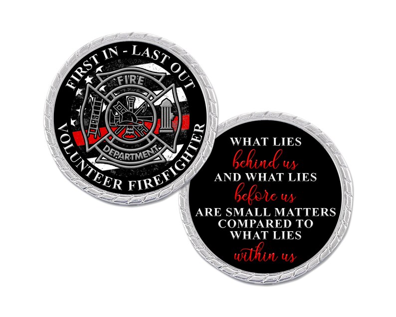 Volunteer Firefighter Custom Designed Challenge Coin Pocket | Etsy