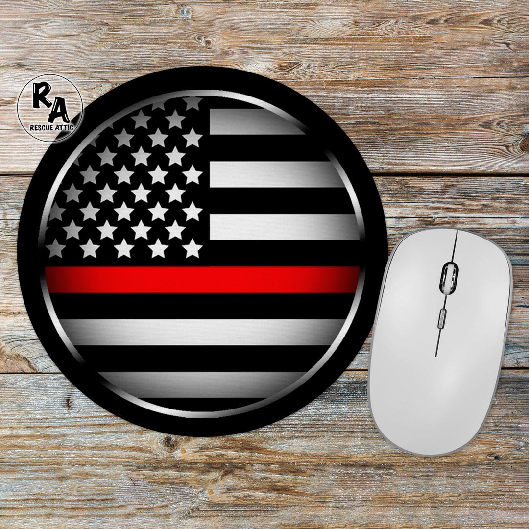 Thin Red Line Firefighter Mousepad – Fireman Gift, Fire Department Desk ...