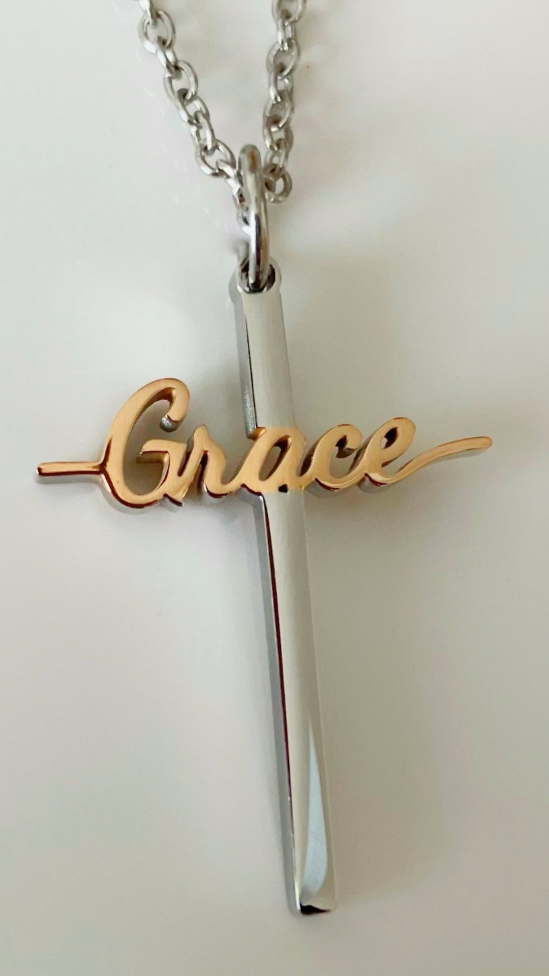 Small Grace Cross, Cross Necklace Woman Cross Necklace,religious Gifts ...