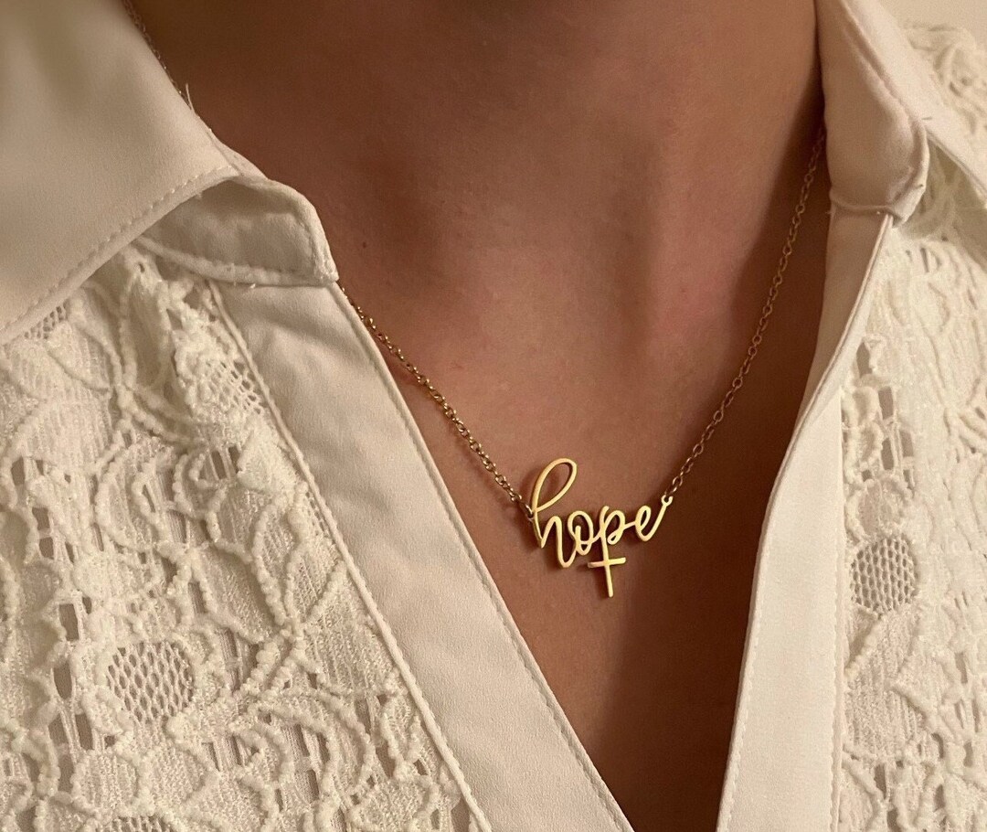 Christian Cross Necklace Woman, Hope Necklace, Womans Gift, Faith Cross ...