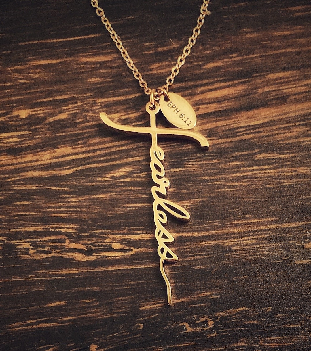 FEARLESS Cross Woman / Silver, Gold or Rose Gold Fearless Cross ...
