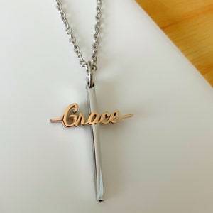 Small Grace Cross, Cross Necklace Woman Cross Necklace,religious Gifts ...