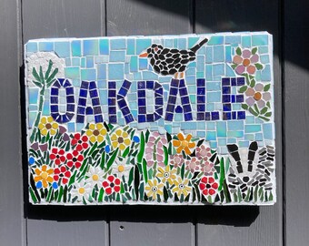 Mosaic House Sign | Etsy