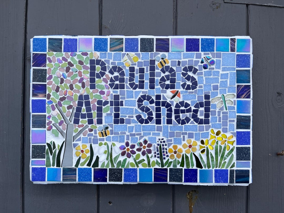 Mosaic House Sign, Custom Name Plaque, Weatherproof Garden Art, Home ...