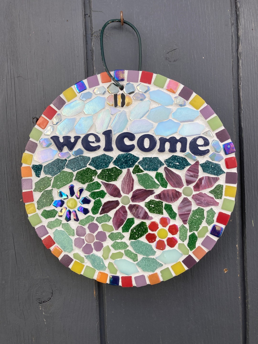 Welcome, Mosaic Sign Mosaic for the Garden, Made to Order - Etsy UK