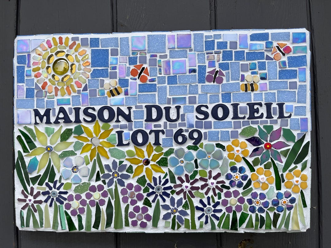 Mosaic House Sign, Custom Name Plaque, Weatherproof Outdoor Decor - Etsy